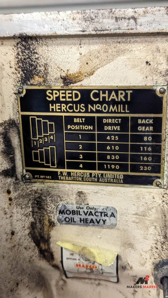 Hercus 0 Horizontal Milling Machine — Makers Market