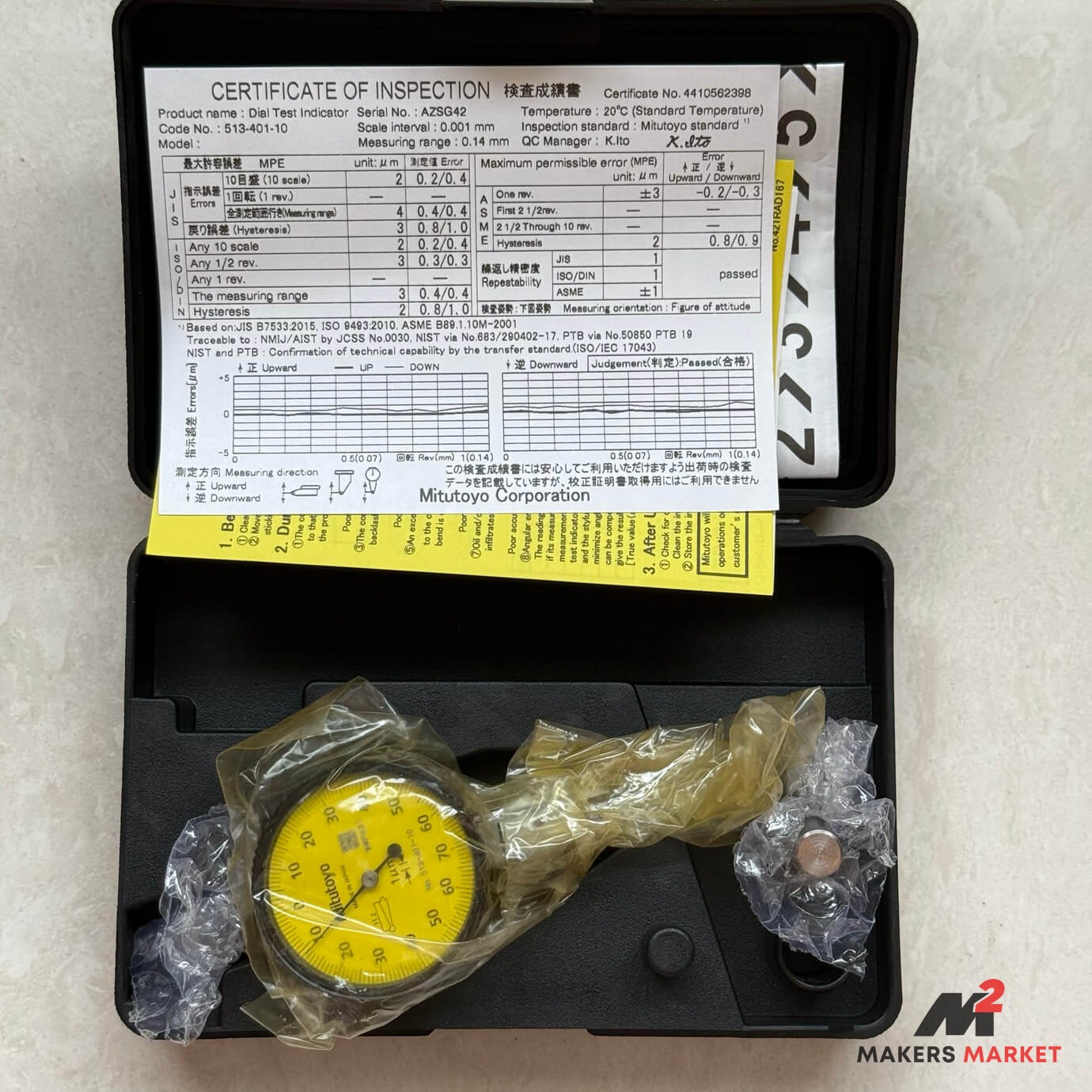 Mitutoyo 1um Test Indicator 513-401-10 — Makers Market AU